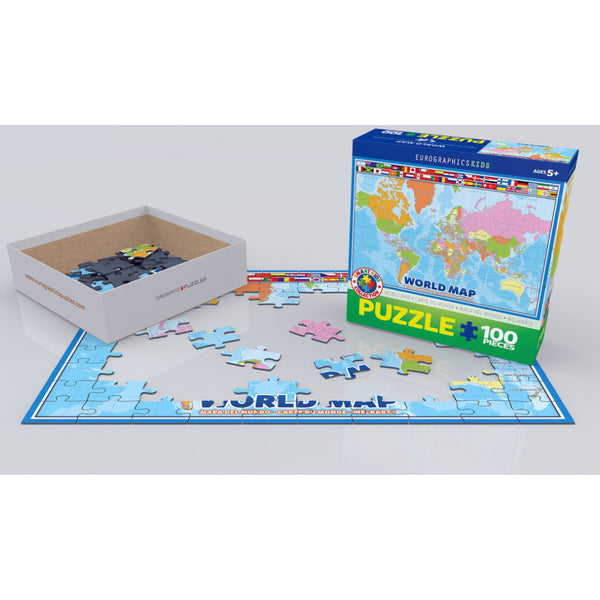World Map 100 Piece Puzzle – The Puzzle Nerds