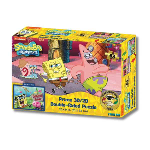 SpongeBob SquarePants 3D/2D 100 Piece Double-Sided Puzzle Nickelodeon ...